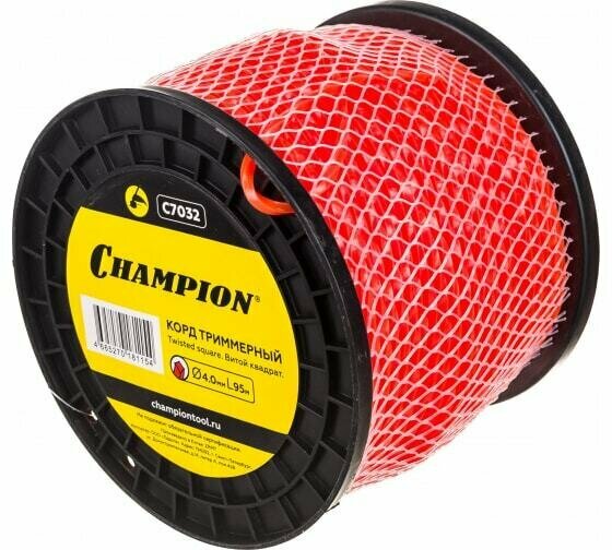 Леска для триммера CHAMPION Twisted Square 4.0мм*95м витой квадрат + нож