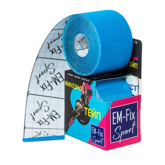 Кинезио-тейп EМ-Fix Sport усиленной фиксации голубой 5 см х 5 м 1 шт