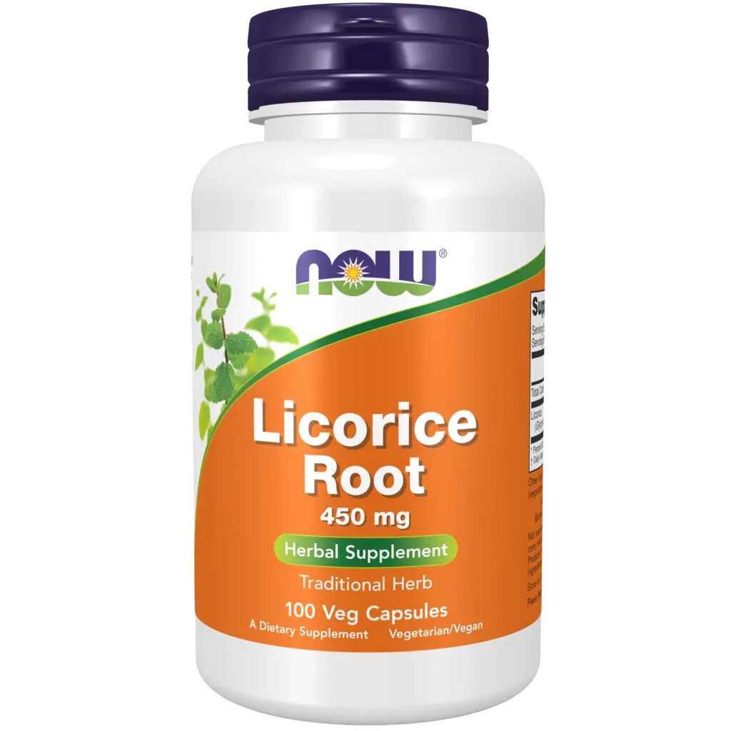 Now Корень солодки / Licorice Root капсулы массой 550 мг 100 шт