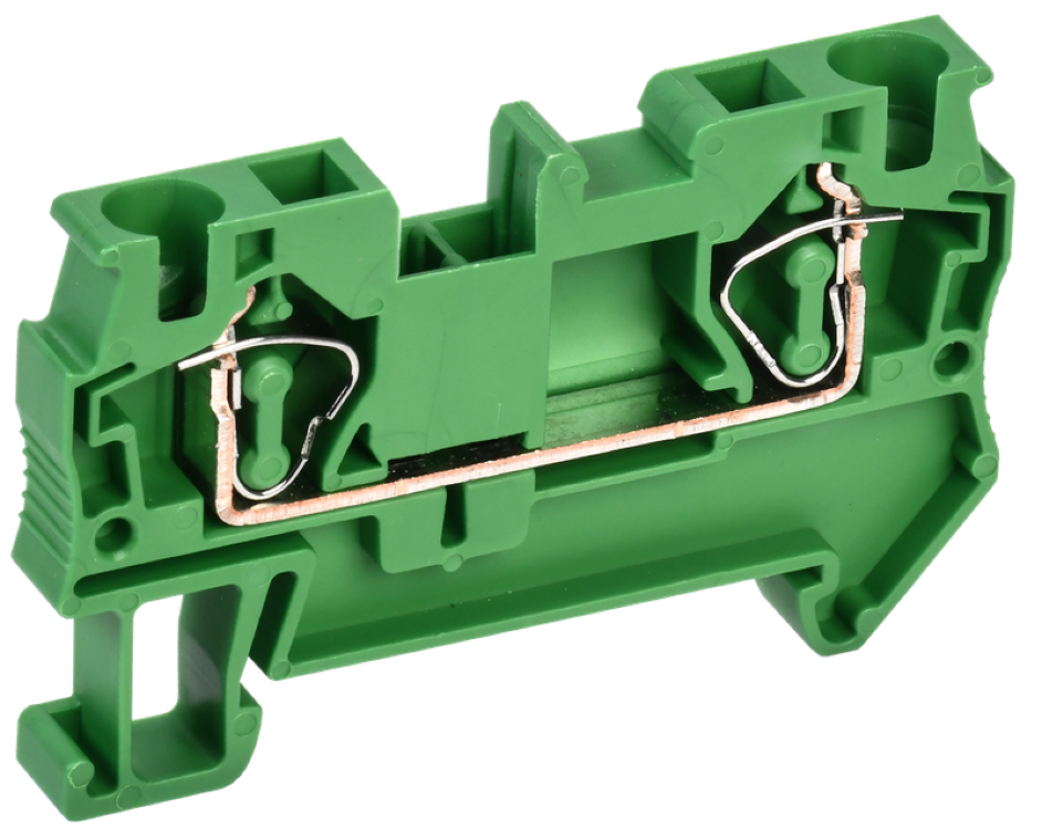 Клемма для проводов IEK / ИЭК КПИ 2в-4 пружинная 41А, корпус огнестойкий полиамид, зеленый 56.3х6.2мм, 1шт. / зажим