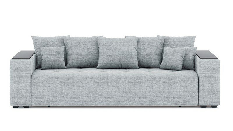 Прямой диван "Дубай" механизм еврокнижка, в ткани рогожка дрим лайт грей