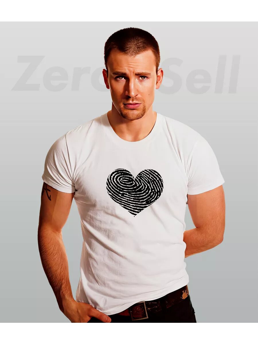Футболка парная отпечаток сердца