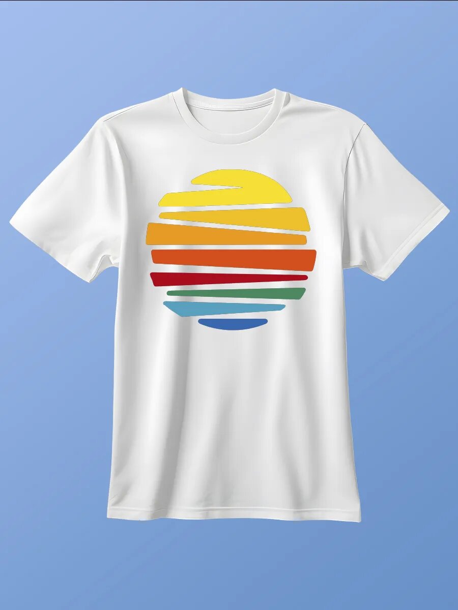 Футболка с абстракцией солнце