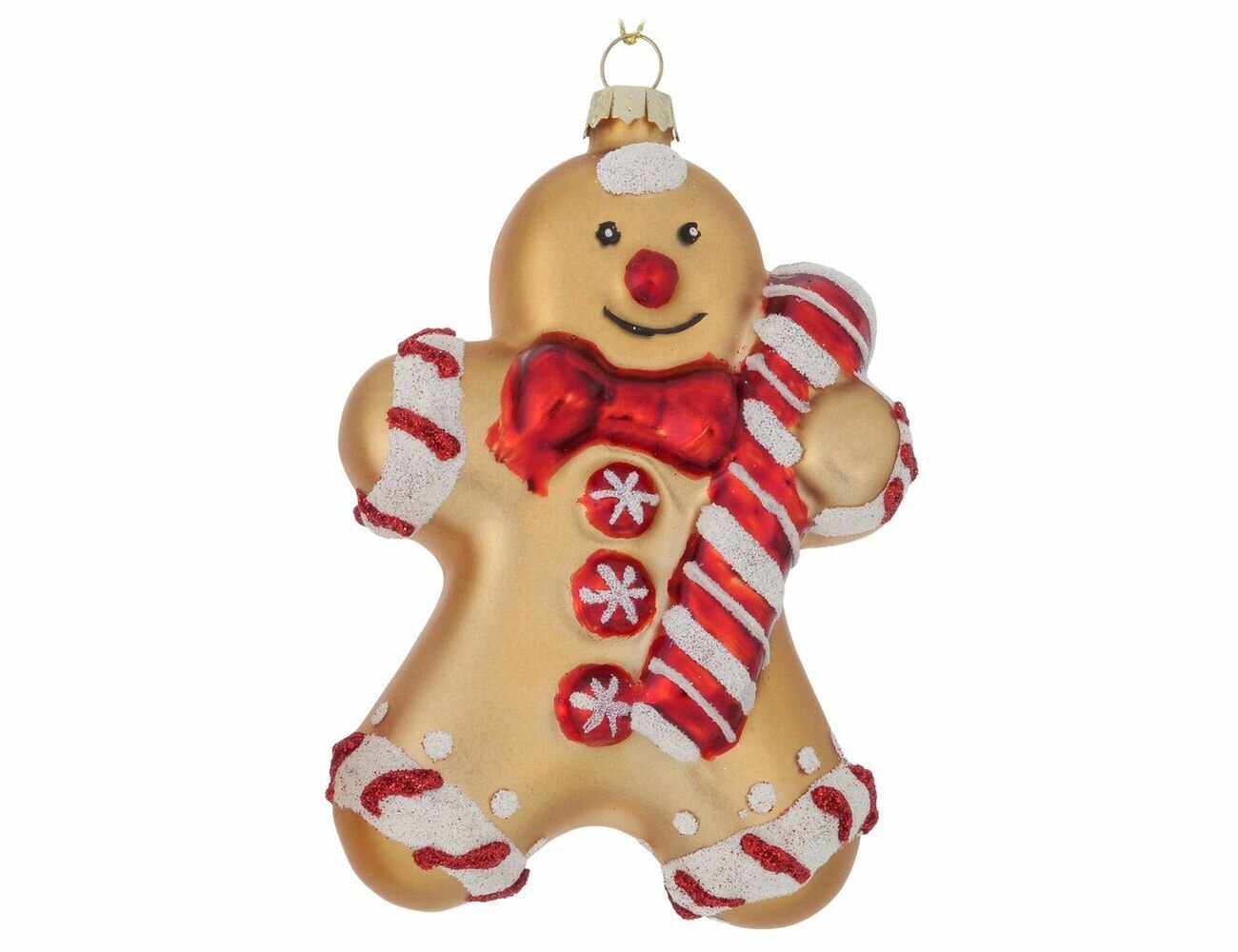 Стеклянная елочная игрушка имбирный билли С карамелькой, стекло, 13 см, Boltze 2023511-2