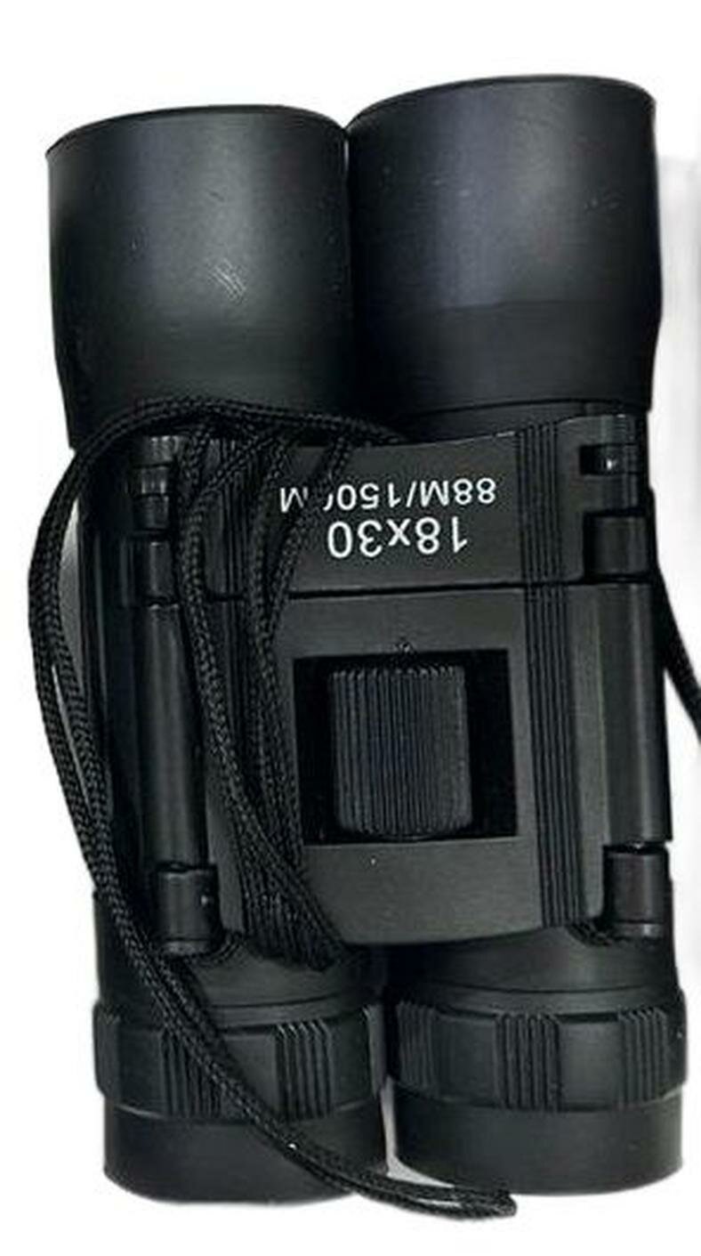 Бинокль 18х30 мм, увеличение 7 крат, удаление выходного зрачка 20мм , черный