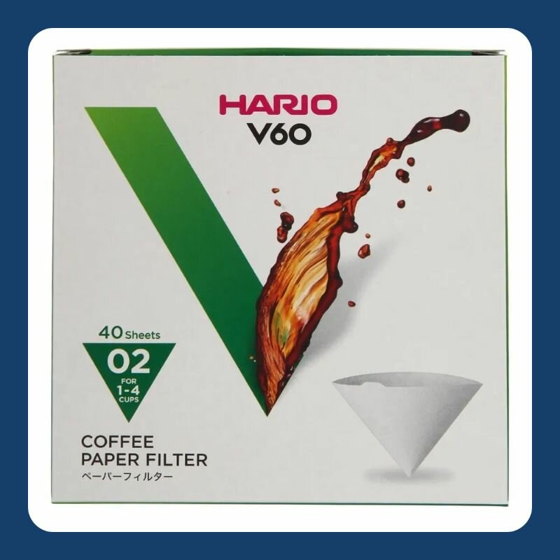 Фильтры для кофе оригинальные японские бумажные для воронок V60 HARIO (40,№2)