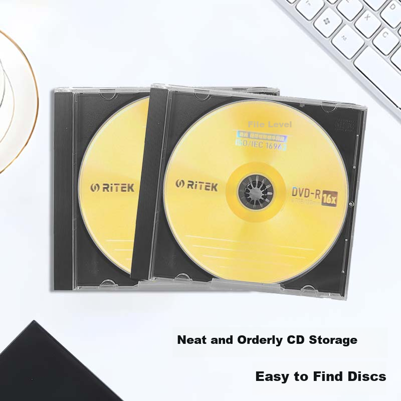 RITEK CD DVD BD Blu-ray Disc Transparent Disc Protection Box/Disc Storage Box with Insert Page 10pcs/pack