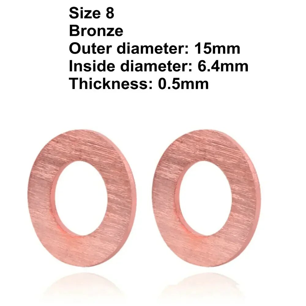 Шайба бронзовая Size 8, 15 мм, 6.4 мм, 0.5 мм