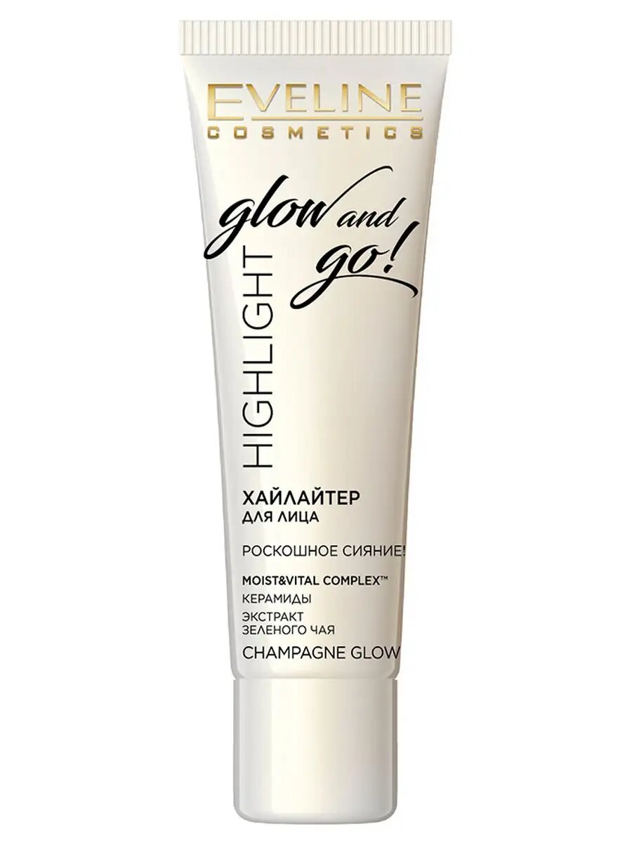 Хайлайтер для лица Eveline Cosmetics Champagne Glow, кремовый, для всех типов кожи, 20 мл