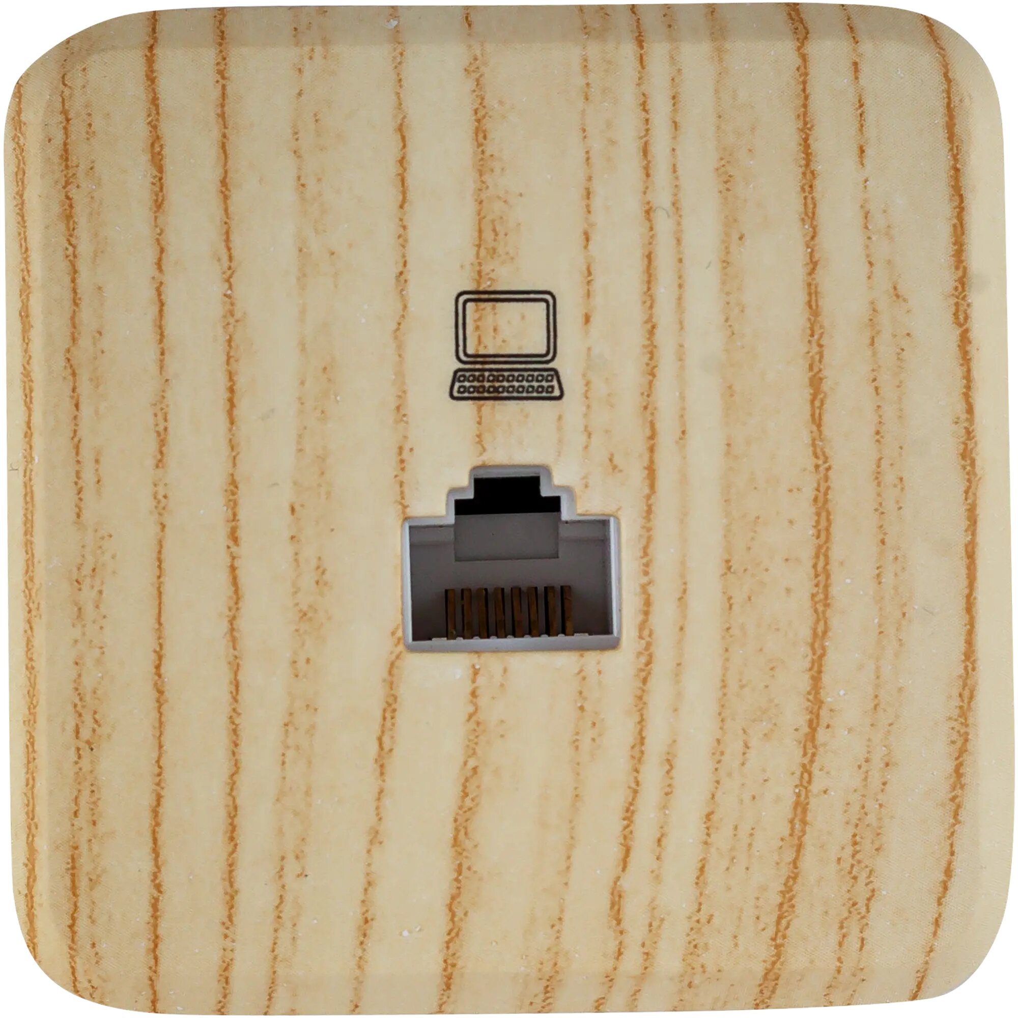 Lexman First RJ45 Розетка компьютерная накладная цвет дуб белёный для офисной сети