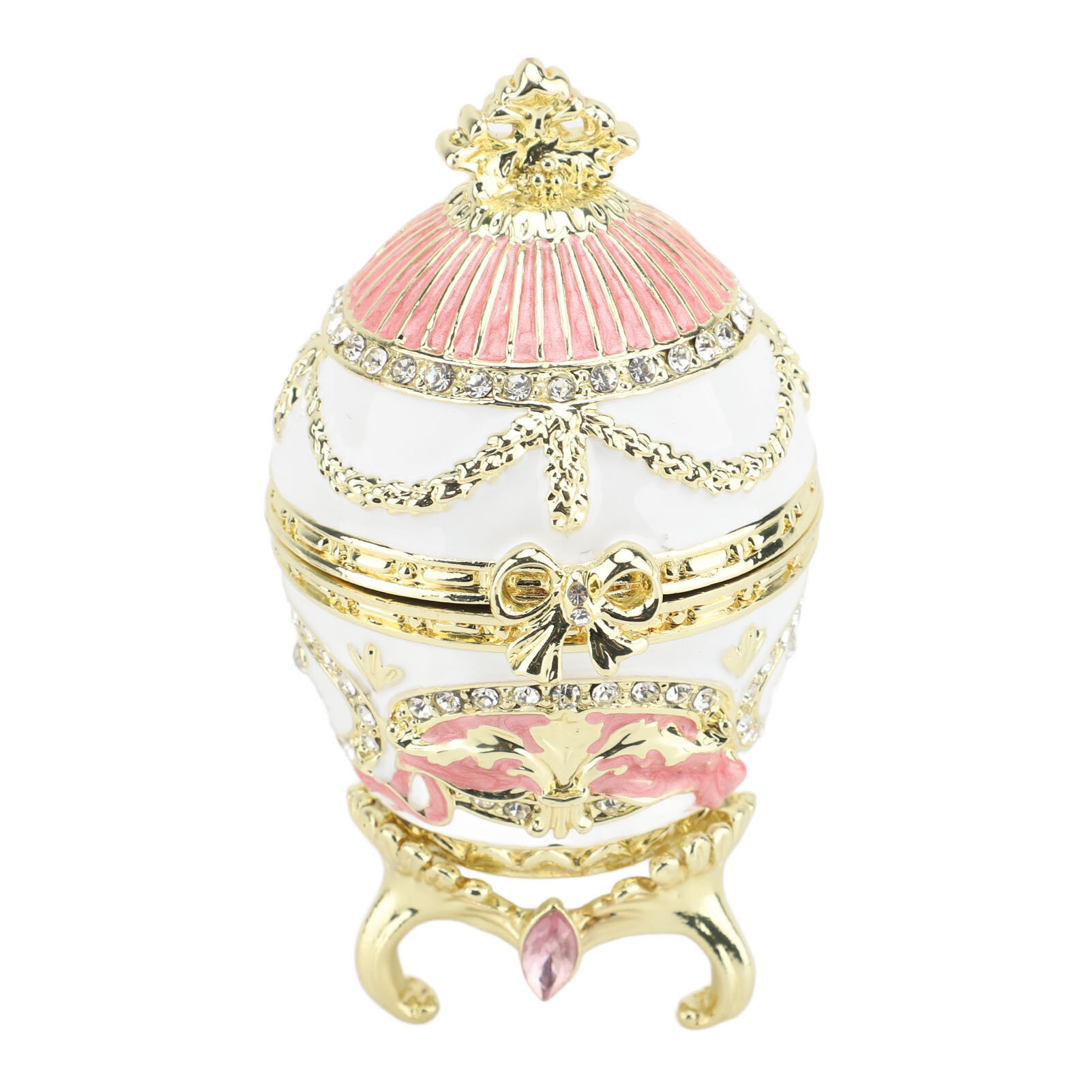 Шкатулка в форме яйца, эмалированная, с откидной крышкой, для хранения украшений, колец и сережек, коллекционный сувенир, украшение для дома.