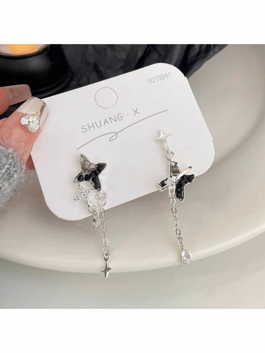 Серьги пусеты, фианит