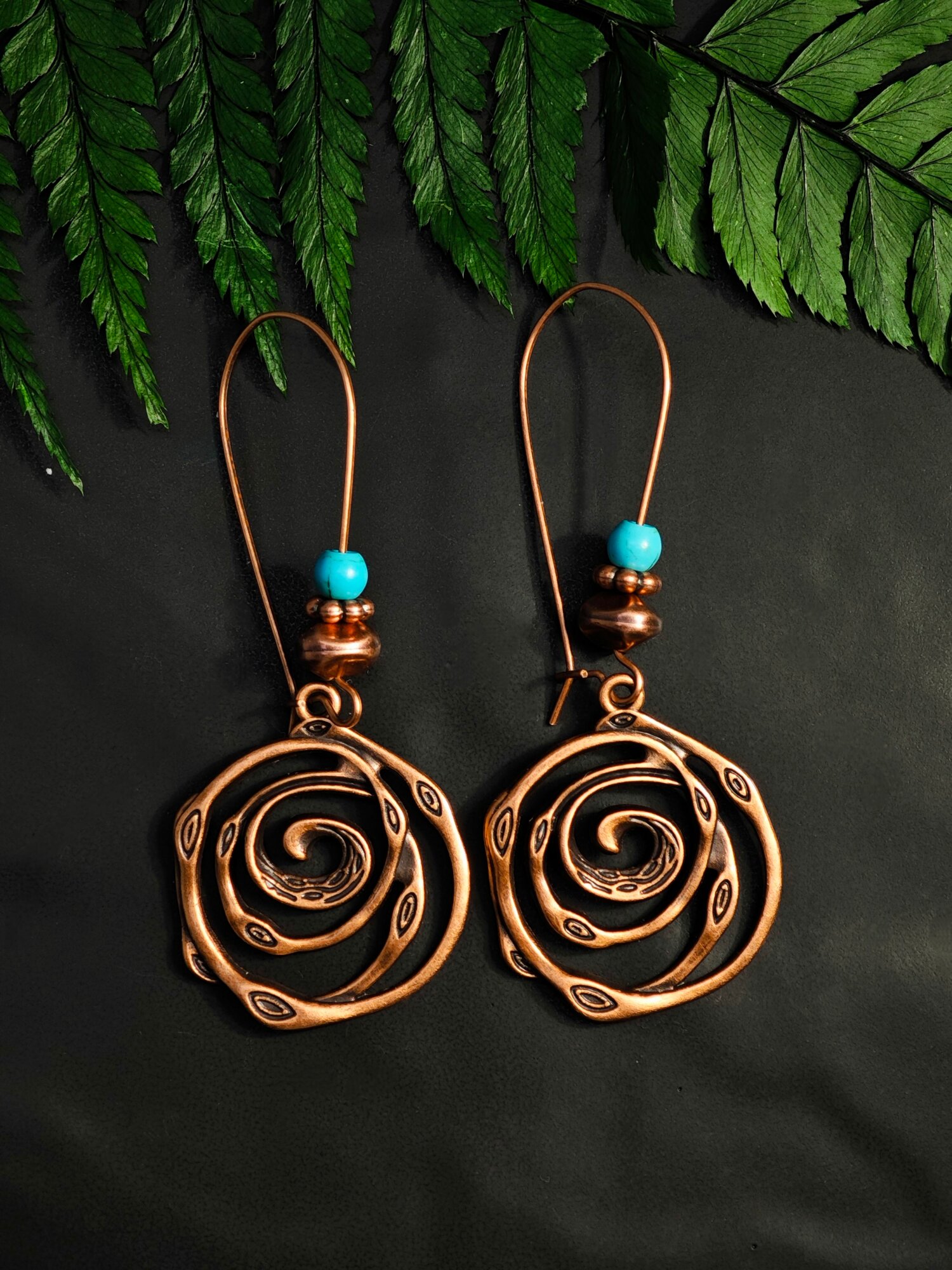 Серьги, бирюза синтетическая, эмаль