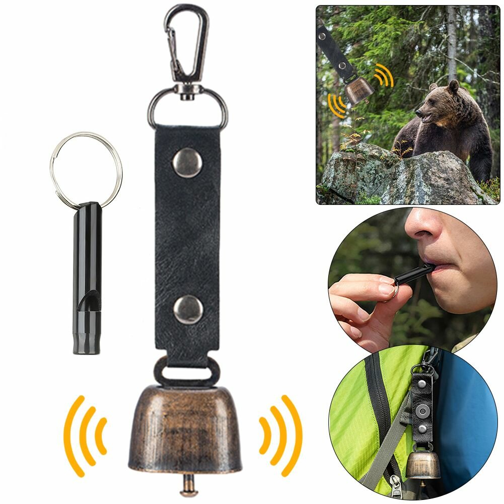 Медвежий колокольчик, с аварийным свистком, аксессуары для кемпинга и походов на открытом воздухе
