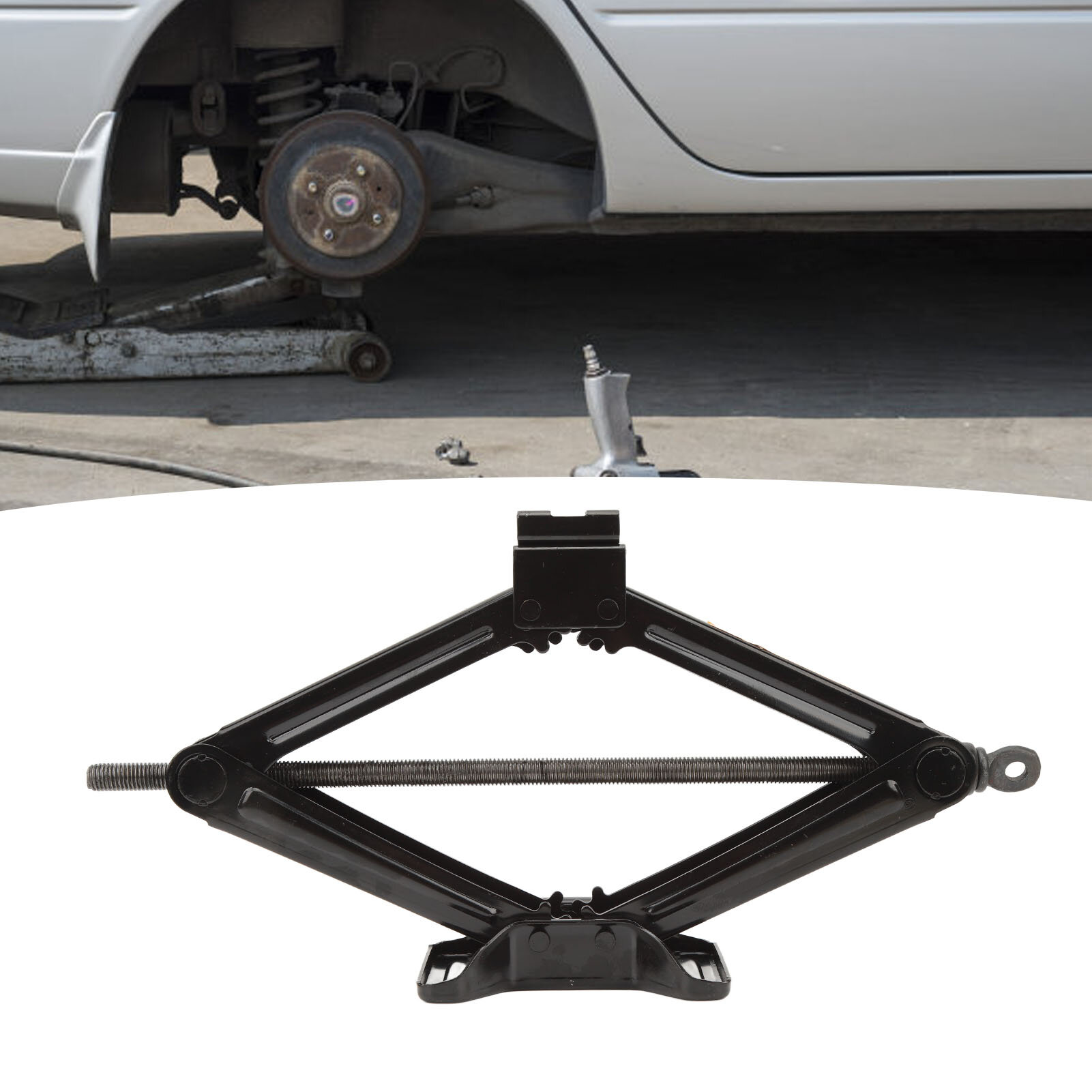 Scissor Jack 3T из стали для подъема автомобилей SUV внедорожников, грузоподъемность 3 тонны, диапазон высоты 11-44 см, портативный, комплект с крестовидным ключом, гаечным ключом, 2 гаечными головками и сумкой для хранения