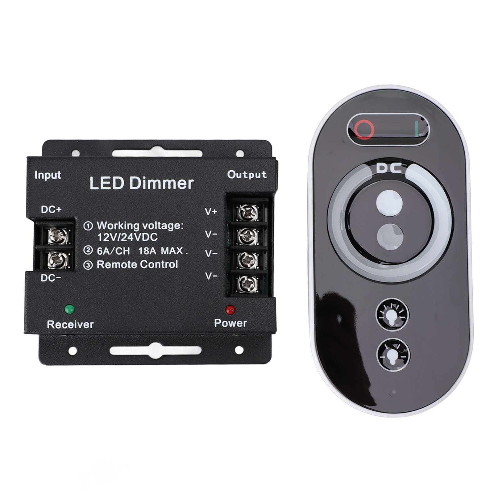 Dimmer Switch DC 12V‑24V 18A PWM LED Light Strip with RF Remote Control Adjust Brightness