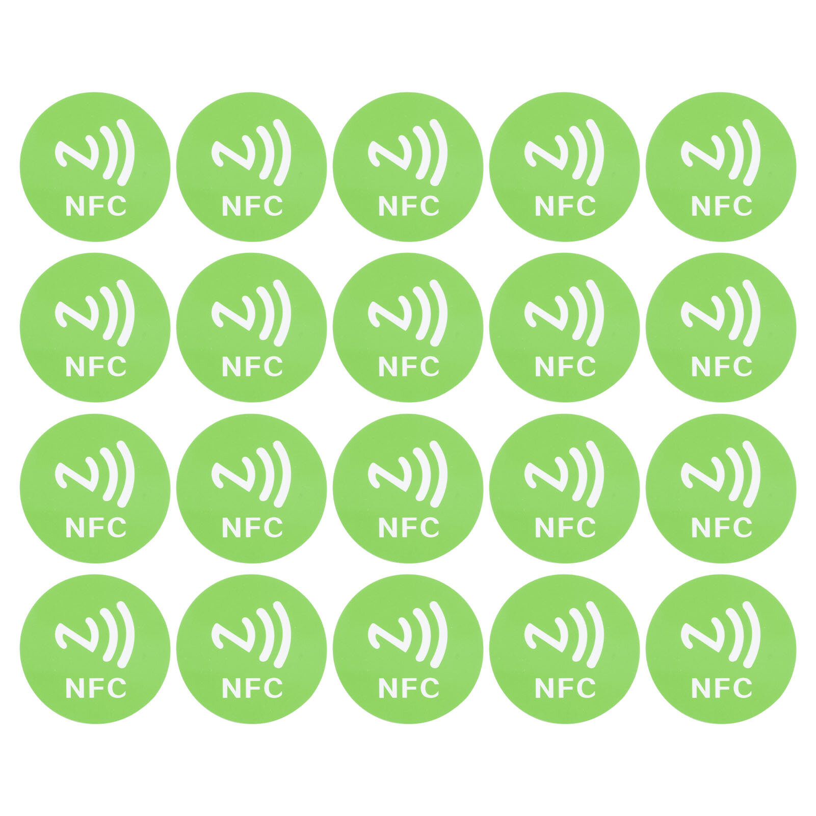 20 шт. наклейки NFC компактный портативный помехозащищенный перезаписываемый клей CUID NFC для устройств с поддержкой NFC зеленый