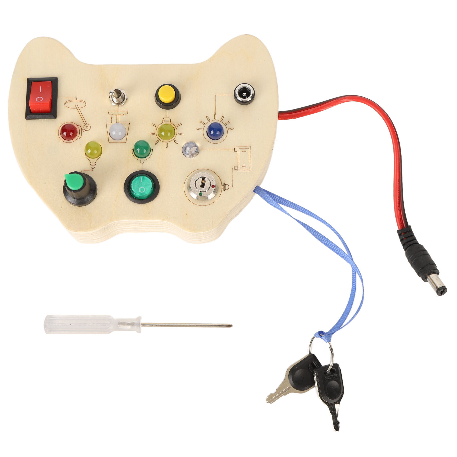 Сенсорная доска с переключателем и подсветкой, обучающая доска с разноцветными кнопками и переключателем для детей.