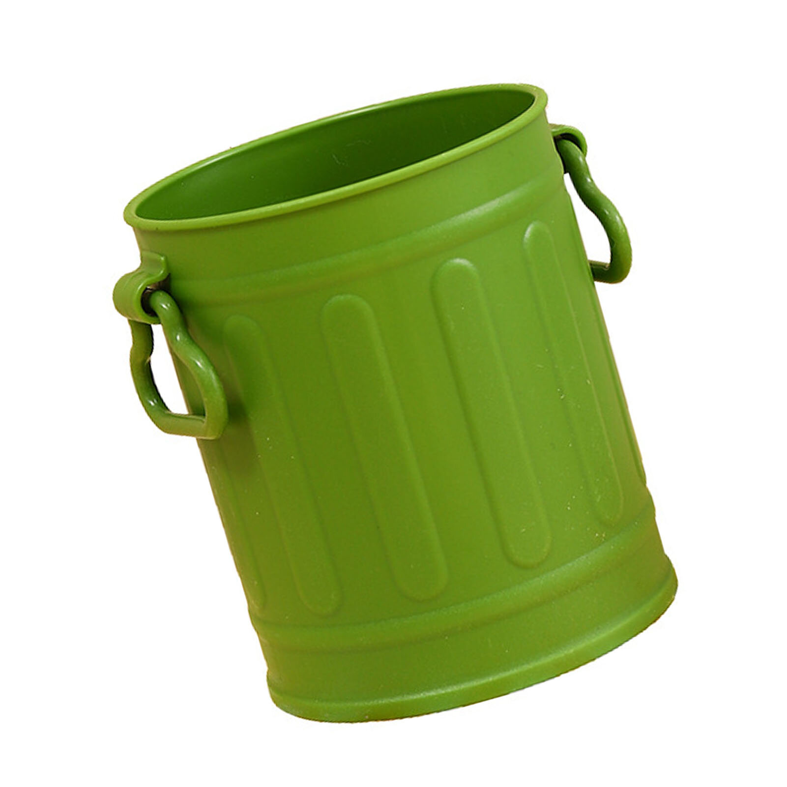 Подставка для карандашей в стиле винтаж с большим объемом, органайзер для канцелярии для рабочего стола с двумя ручками, пластик, размер approx. 9.5x8cm/3.7x3.1in, вес approx. 40.00g/1.41oz, 1 шт.