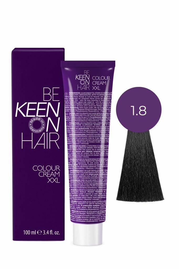 KEEN COLOUR CREAM/крем-краска для волос, 1.8 Иссиня-черный 100 мл/Blau-Schwarz KEEN