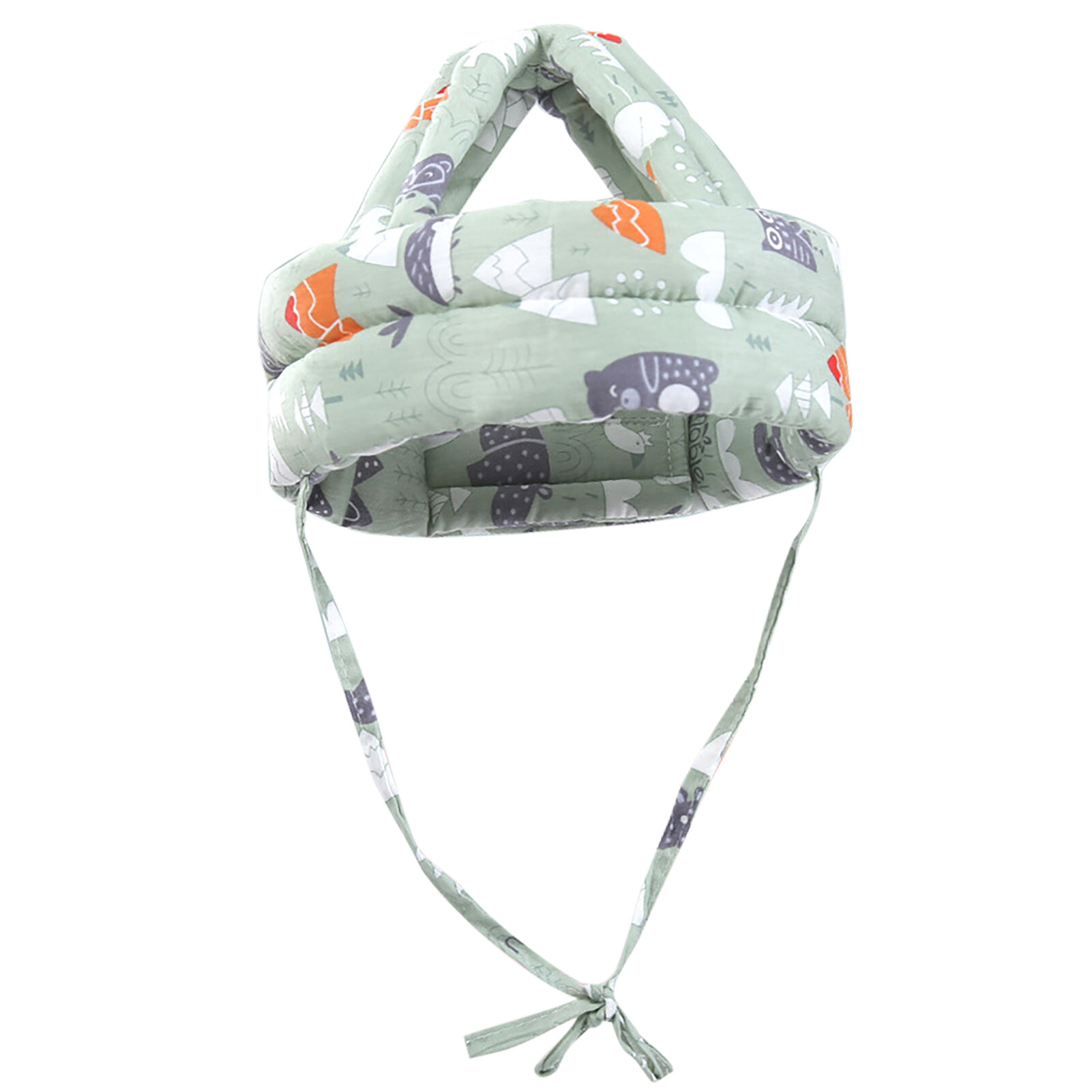 Детский защитный шлем с подушкой-бампером для головы, мягкий защитный шлем для бега, ходьбы и ползания, зеленый, лесной.