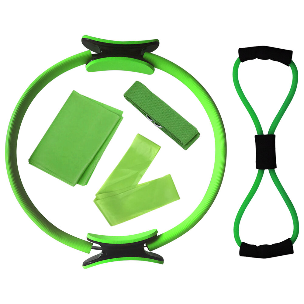 5 шт. комплект оборудования для йоги, кольцо для пилатеса, хлопковый ремешок для йоги, сопротивление