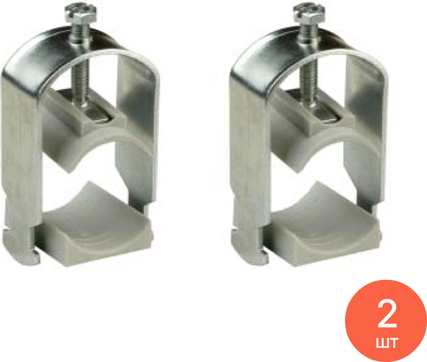 Зажим для кабеля DKC / ДКС для С-профиля, из прочной оцинкованной стали, диаметр проводника 12-18мм, 1шт. / электрика (комплект из 2 шт)