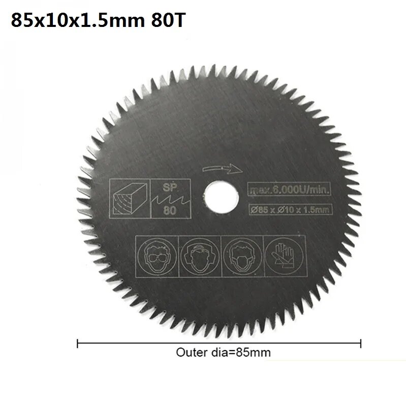 Пильные диски HAMPTON 85 мм, 80 зубьев для мини-циркулярной пилы 85x10mm 80T, 1pc