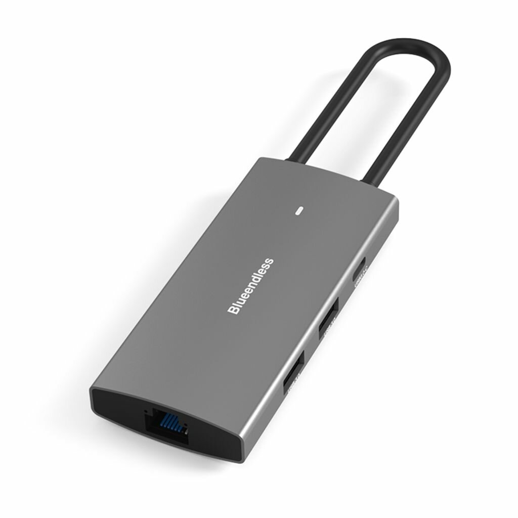 Док-станция USB C Адаптер-концентратор 6 в 1 с HDMI-совместимым портом 2.0+USB3.0+PD3.0+Gigabit Ethernet