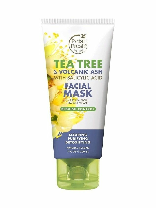 PETAL FRESH Маска для лица с экстрактом чайного дерева и вулканическим пеплом Tea Tree & Volcanic Ash Facial Mask