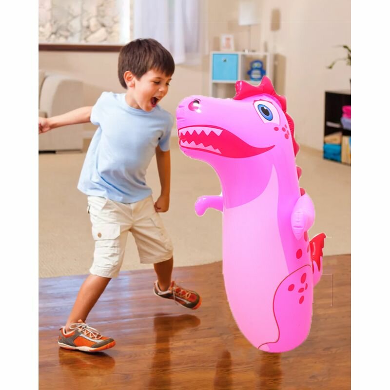 Игрушка надувная "Зверюшка Неваляшка" для бокса, ПВХ, цвет розовый/белый