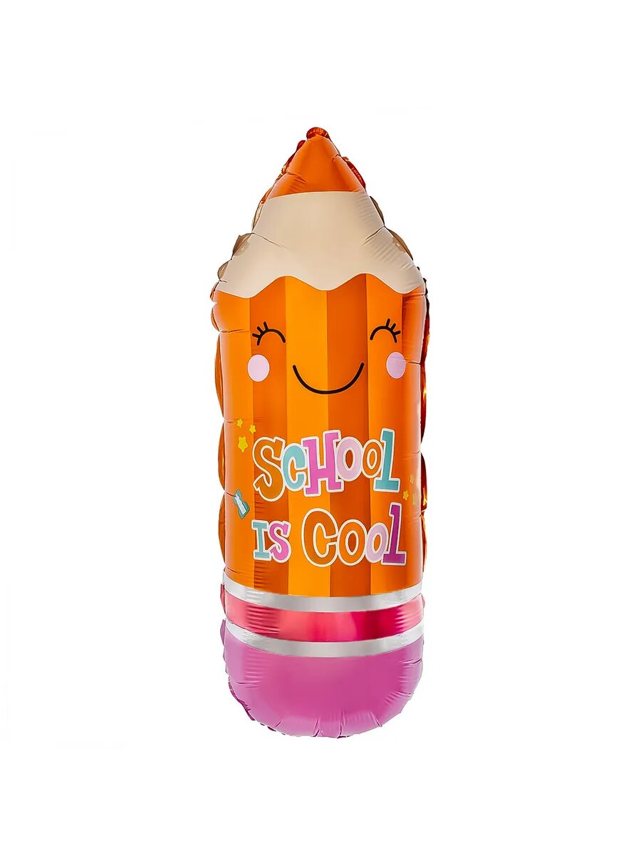 Воздушный шар Школьный карандаш оранжевый 74 см