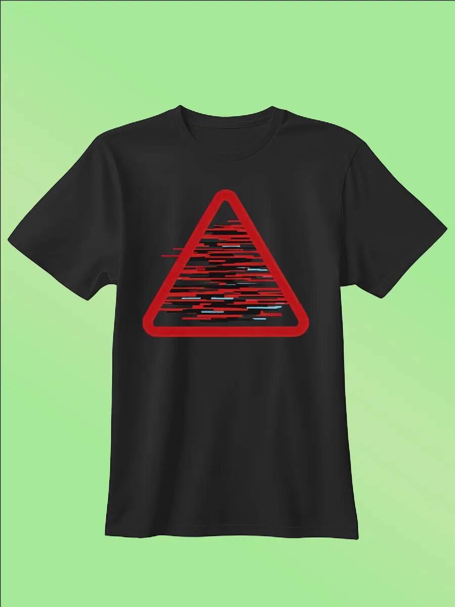 Футболка абстракция треугольник сбой