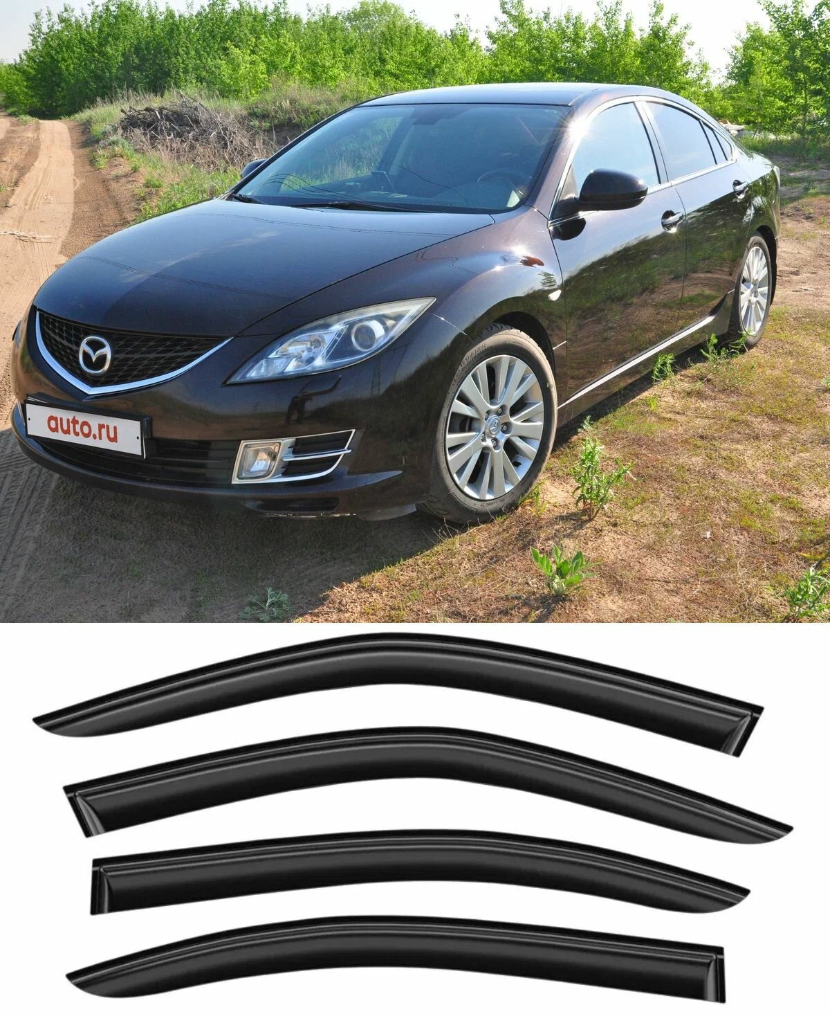 Дефлекторы боковых окон MAZDA-6 седан (2007-2012)Мазда-6
