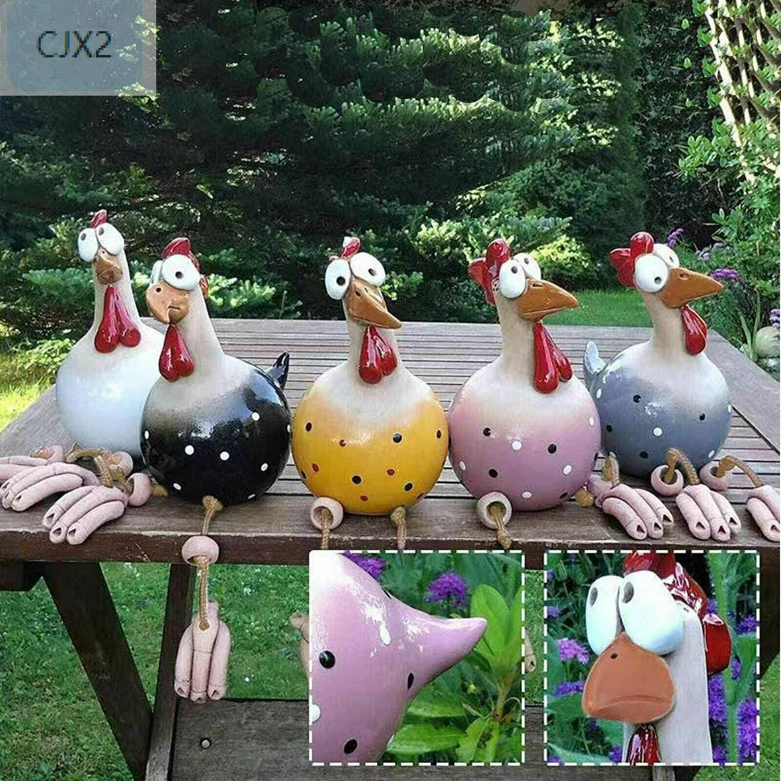 5 забавных статуэток петуха из водостойкой смолы для украшения сада-CJX2