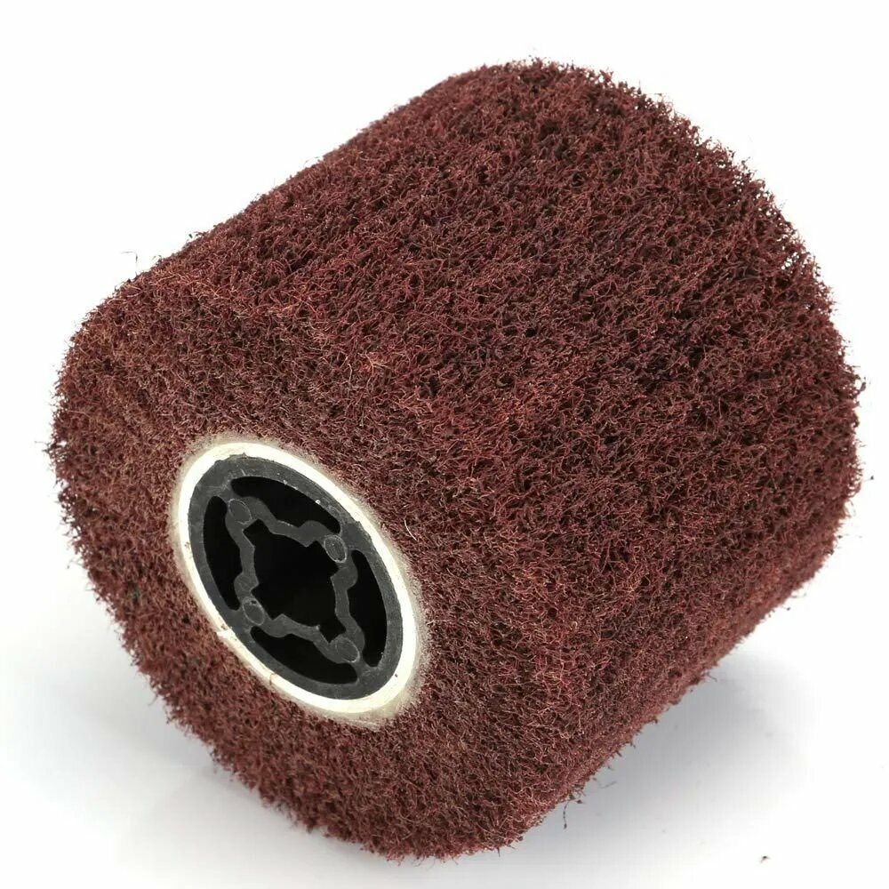 Валик ( щетка ) Волокно+Карборунд для браширования Р80 , Насадки для УШМ, болгарки для полирования, шлифования, браширования.