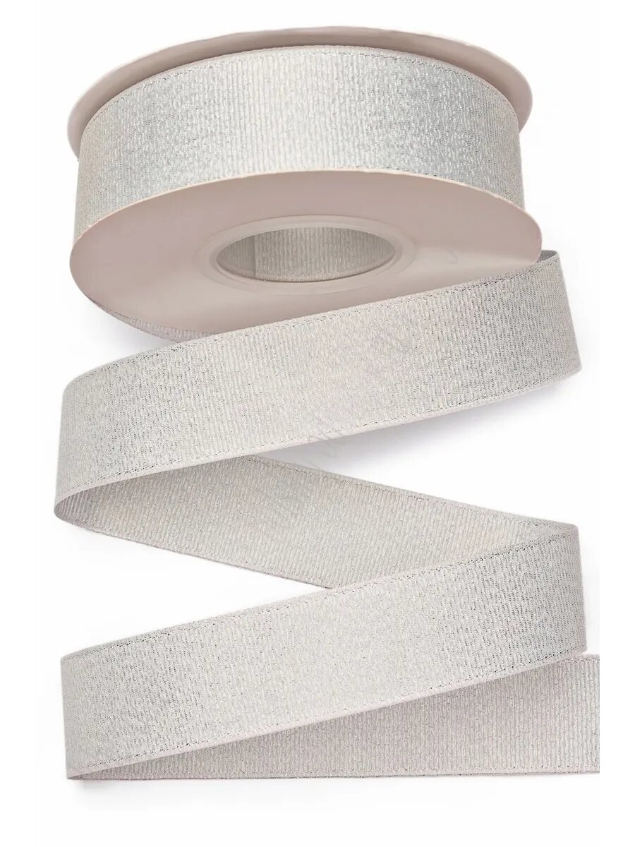 Лента репсовая с люрексом 2,5см (9м)