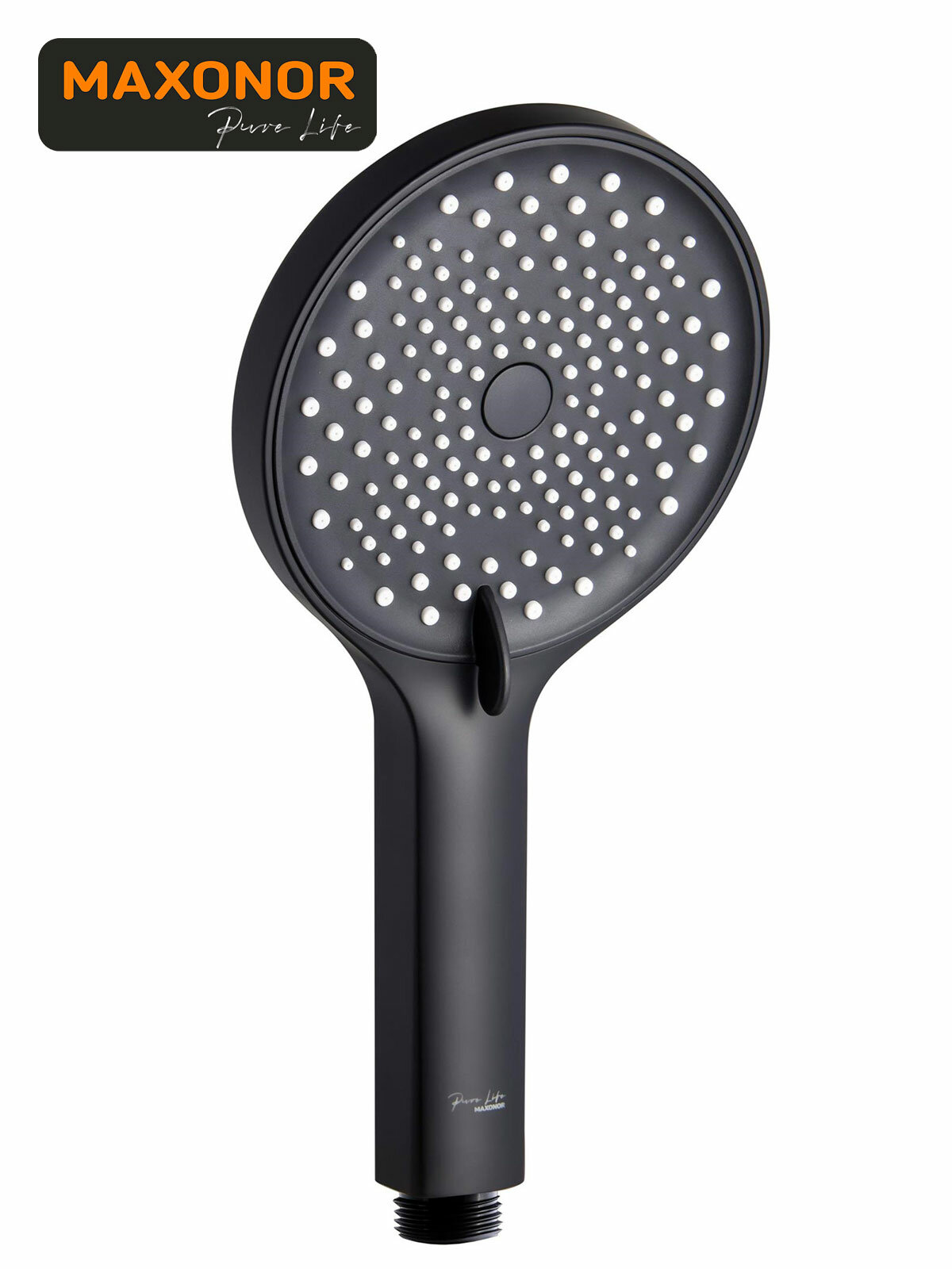 Душевая лейка Maxonor Pure Life PL18-7 Чёрный матовый (3 режима работы, без шланга)
