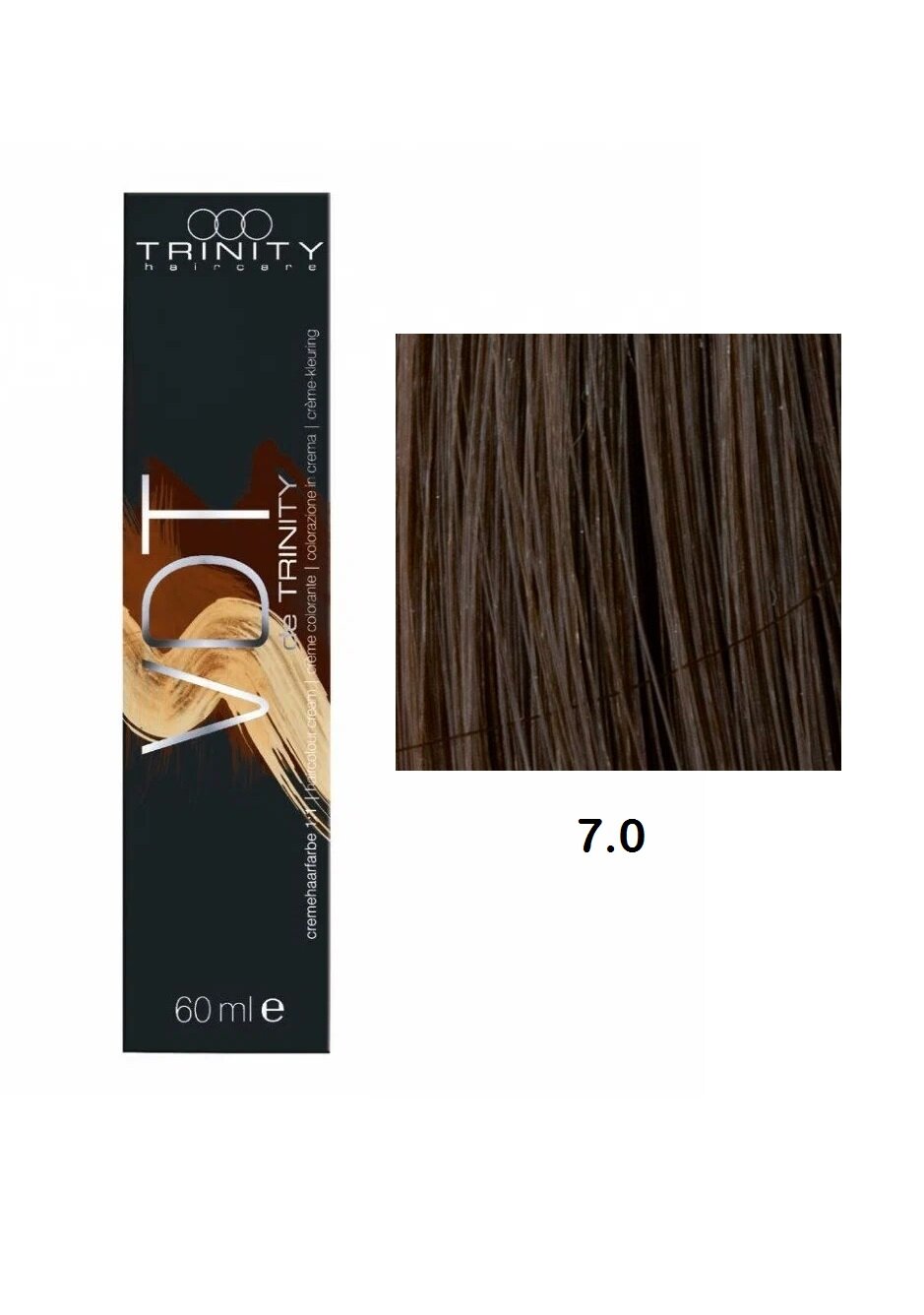 Trinity VDT Стойкая краска для волос 60 мл - VDT 7.0 mittelblond Средний блонд