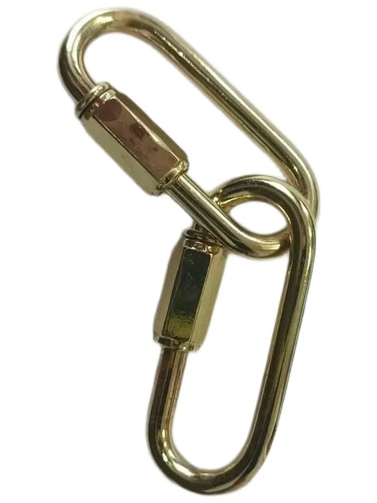 Карабин винтовой 43*20 мм комплект 2 штуки декоративный цвет лимонное золото