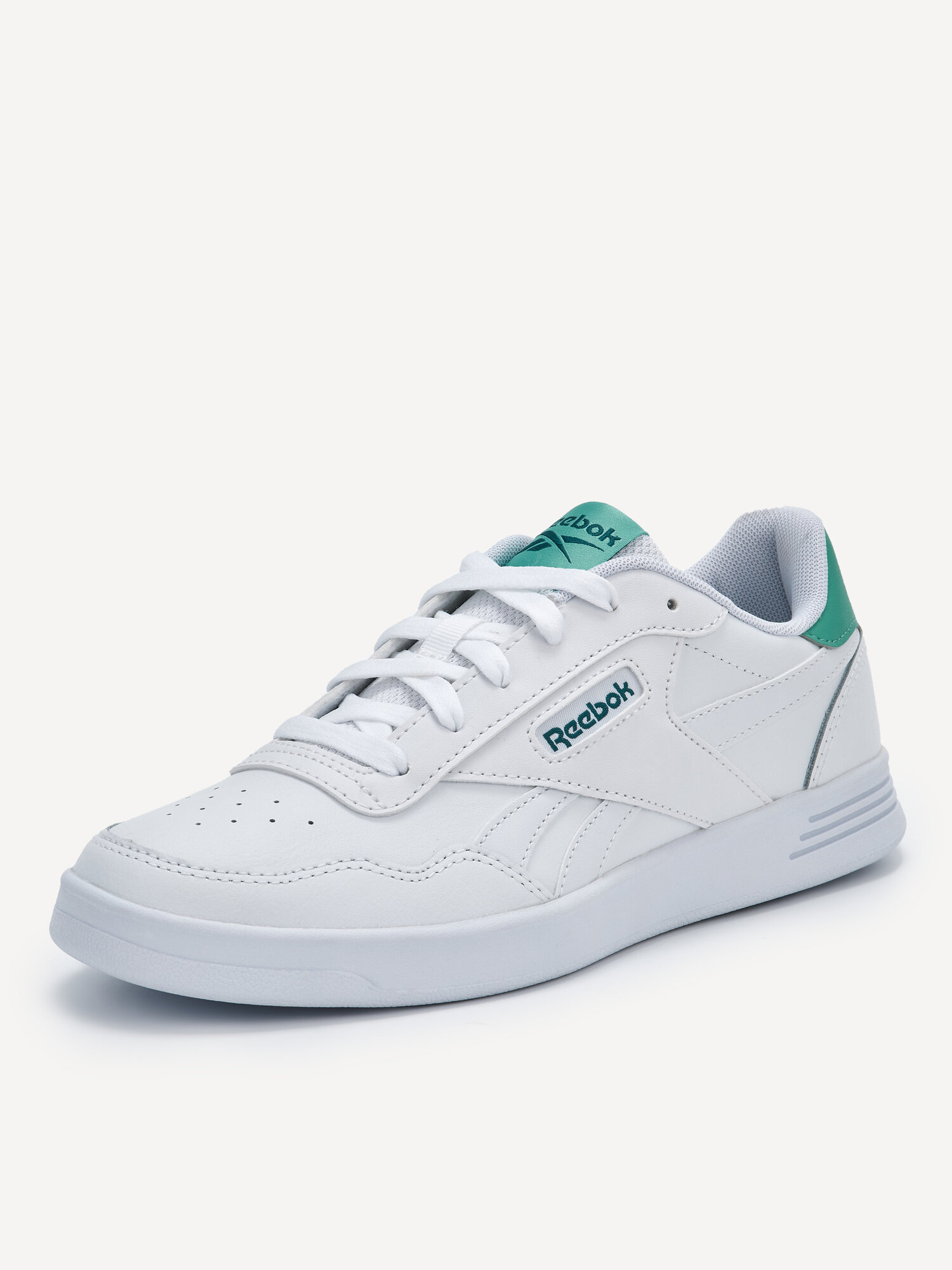 Кеды Reebok Court Advance, размер 9.5 US, белый/белый/зеленый — фото 1