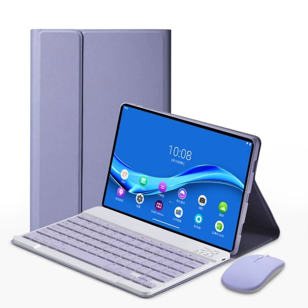 Подходит для Lenovo Tab M10 FHD Plus 10,3-дюймовый (TB-X606F/X606X) чехол для планшета + 10-дюймовая съемная русская квадратная клавиатура Bluetooth + беспроводная мышь