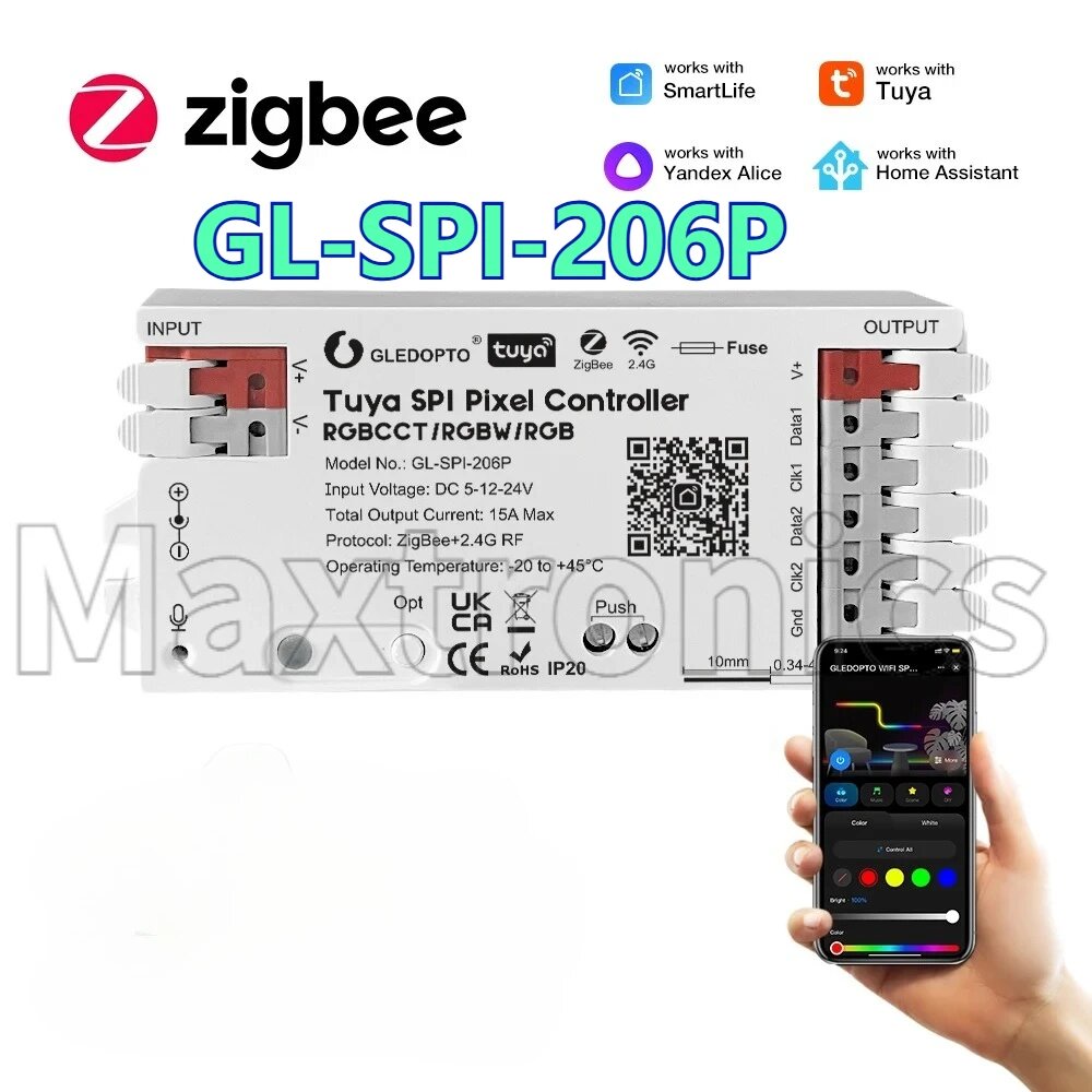 RGB-контроллер GLEDOPTO 2.4G WiFi+Blu/ZigBee Tuya SPI Zigbee 2.4G RF only