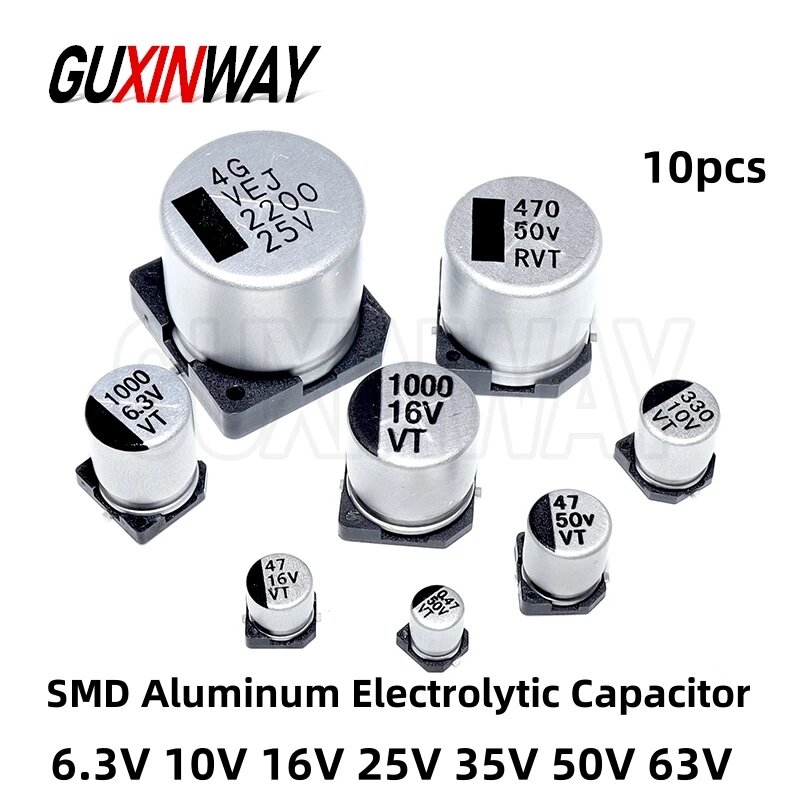 10 SMD электролитических конденсаторов GUXINWAY 50V 1UF
