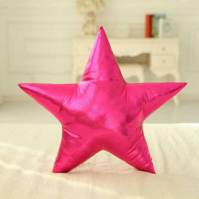 Moon and star heart decor plush pillow with short plush material for home and photography red star