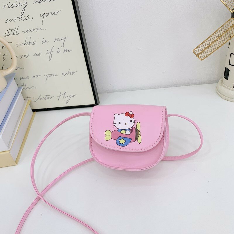 Girls lightweight kids shoulder bag with cartoon character for school and play pink rocket