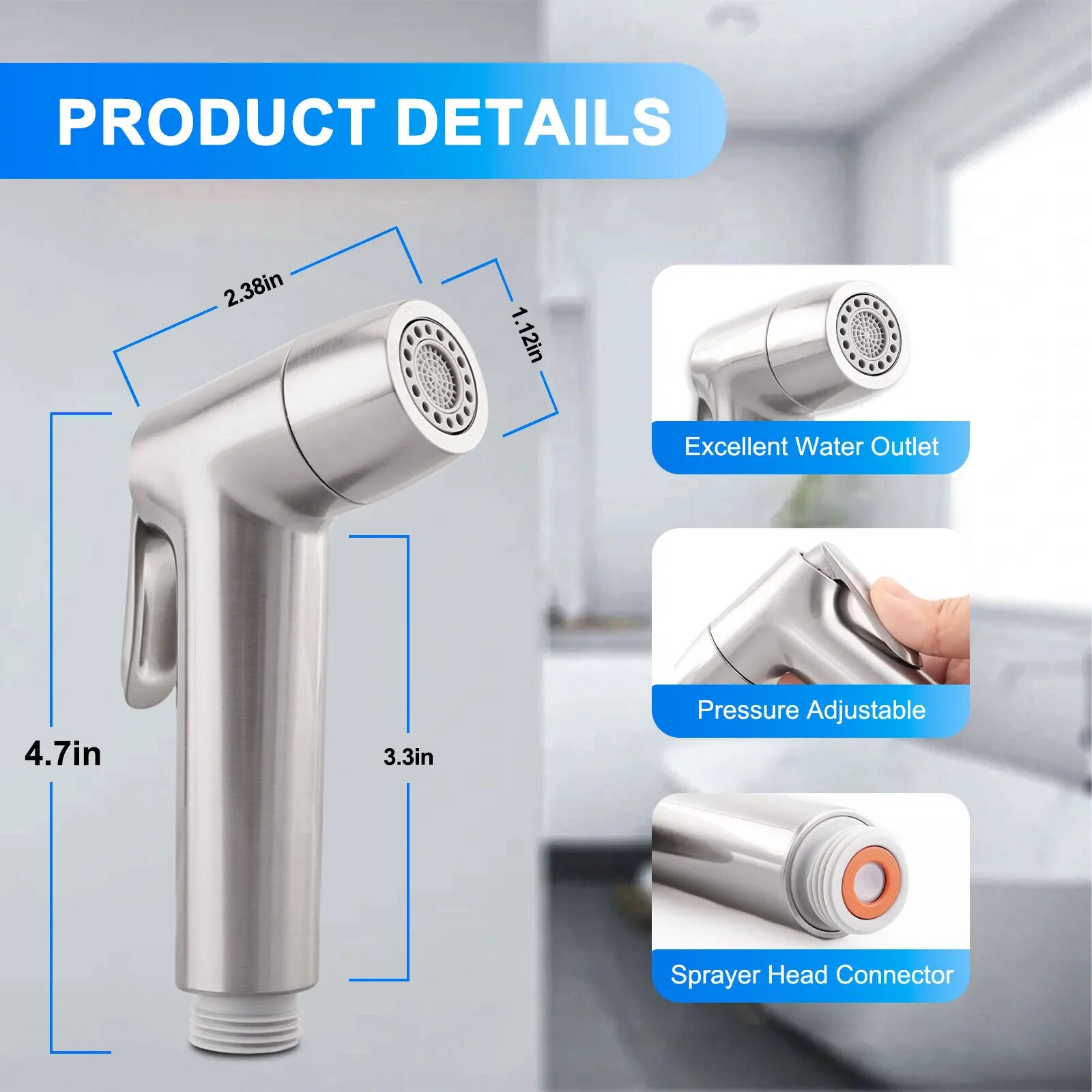 Ручной распылитель для биде ABS Brushed Nickel