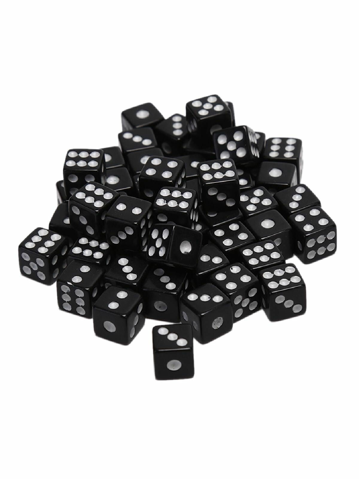 Игральные кости,100 штук, маленькие квадратные кубики диаметром 8 мм-черные