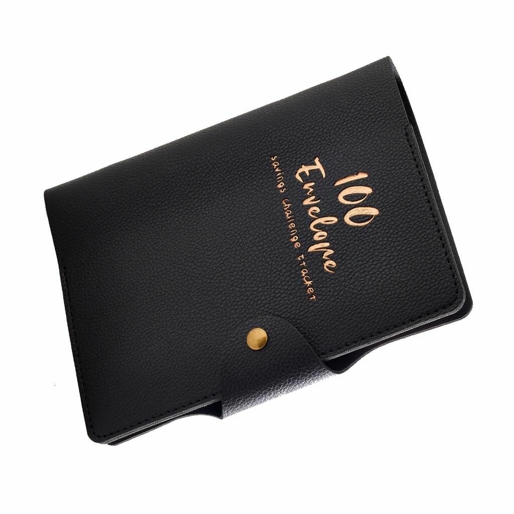 Ежедневник "100-дневный челлендж накоплений" A6 с конвертом для управления бюджетом, Черный