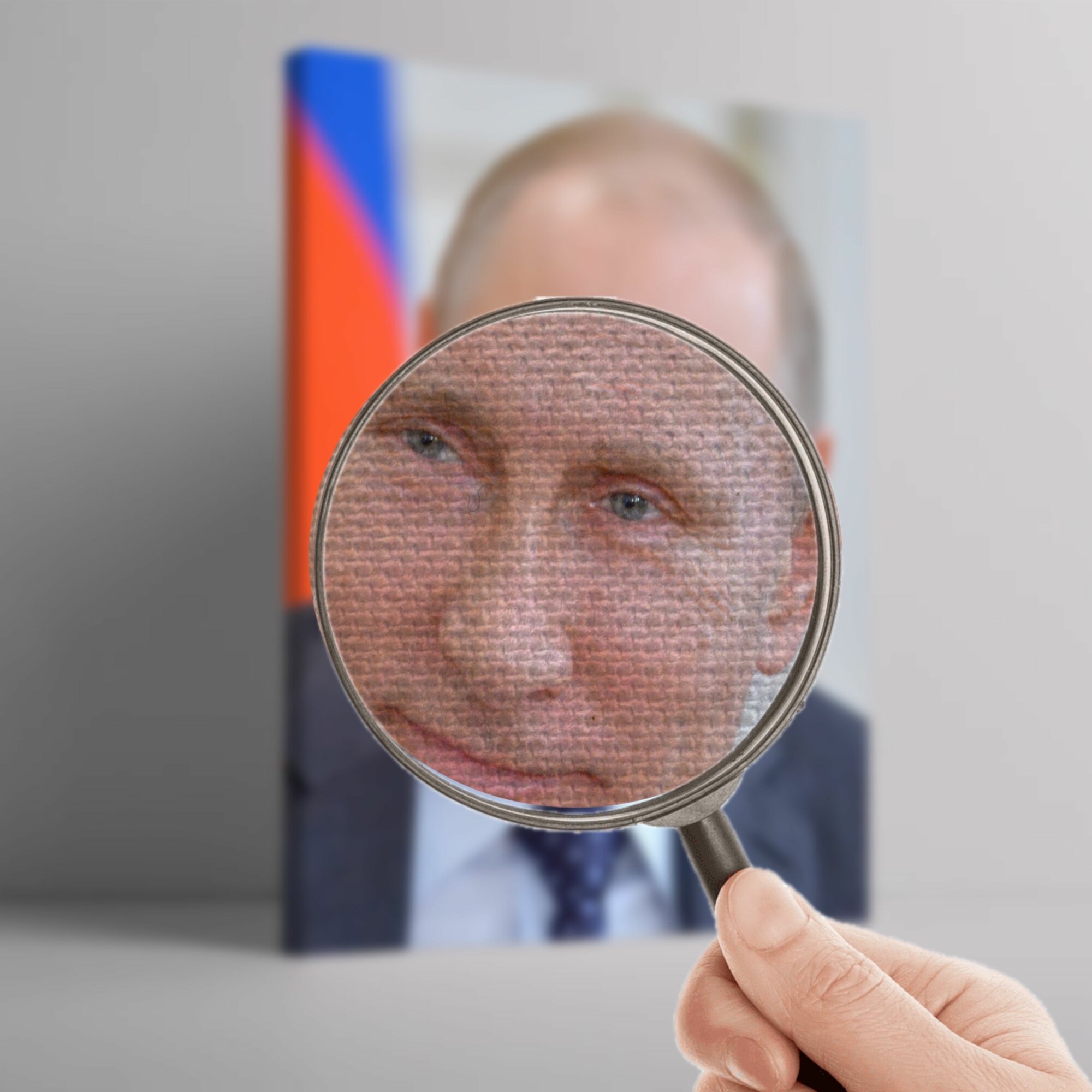 Картина "Портрет В. В. Путина", на холсте, на подрамнике, черно-синяя, 30х40 см — фото 1